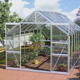 Vitavia Gew&auml;chshaus Mars Tomatenhaus Silber, 3 mm, 445x257x232 cm (LxBxH),ESG (Einscheibensicherheitsglas, kristallklar)