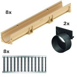 Aco Komplett Set Euroline 2.0, 8 m, A 15 (1,5 to),mit Stegrost,Stutzen