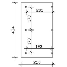 Skan Holz Terrassen&uuml;berdachung Siena Terrassendach, 434x250 cm, Natur