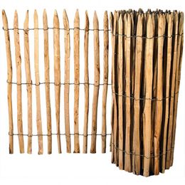 TETZNER & JENTZSCH T&J ROLLO-Lattenzaun Staketenzaun Haselnuss, 4 cm Lattenabstand, 175 cm,5 m