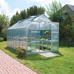 Vitavia Gew&auml;chshaus Mars Tomatenhaus Silber, 4 mm, 445x257x232 cm (LxBxH),HKP (Hohlkammerplatten)