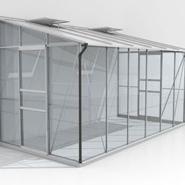 Vitavia Anlehngew&auml;chshaus Osiris Tomatenhaus Kombiverglasung Silber, 201x387x221 cm (LxBxH)