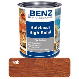 BENZ PROFESSIONAL Holzlasur High Solid Holzschutz, 0,75 l, Teak
