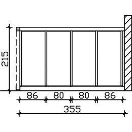 Skan Holz Seitenwand Polycarbonat Wandanbau Schiefergrau, 355x200 cm