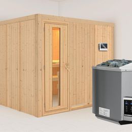 Karibu Sauna Gobin, 9 kW ext. Steuerung Easy Bio, Holzt&uuml;r mit Isolierglas,Klarglas,ohne Dachkranz