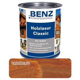 BENZ PROFESSIONAL Holzlasur Classic Holzschutzmittel, 0,75 l, Nussbaum