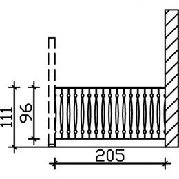 Skan Holz Seitenwand Leimholz Nussbaum, 205x96 cm