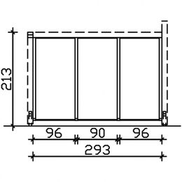 Skan Holz Seitenwand Polycarbonat Freistehend Naturbelassen, 293x200 cm