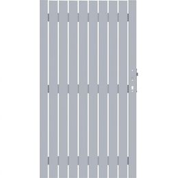 TraumGarten Alu-Tor Sichtschutzzaun SQUADRA Silber, DIN Rechts