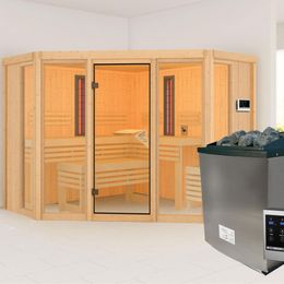 Karibu IR-Multifunktionsauna Asta, 9 kW ext. Steuerung Easy Finnisch, ohne Dachkranz