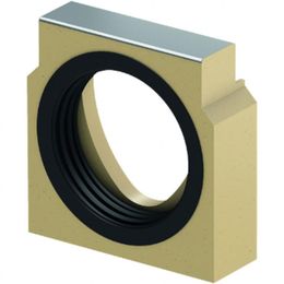 Aco Drain Multiline Seal in Stirnwand f&uuml;r Rinnenende mit horizontalem Rohranschluss, Edelstahl, 20,DN/OD 100,V100