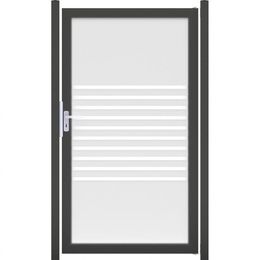 GroJa Einzeltor Ambiente Glas-Sichtschutz Streifen , DIN Rechts, Anthrazit DB 703
