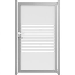 GroJa Einzeltor Ambiente Glas-Sichtschutz Streifen , DIN Rechts, Silber EV1