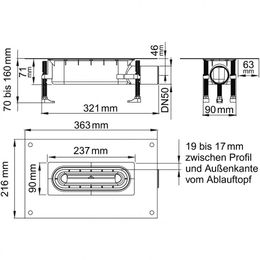 ACO HAUSTECHNIK ACO ShowerDrain S+ Ablaufk&ouml;rper f&uuml;r Duschrinnen, 30 mm Sperrwasserh&ouml;he
