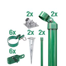 Alberts Zauneck-Set f&uuml;r Maschendrahtz&auml;une gr&uuml;n, 100 cm, Aufschrauben