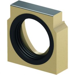 Aco Drain Multiline Seal in Stirnwand f&uuml;r Rinnenende mit horizontalem Rohranschluss, Stahl verzinkt, 5,DN/OD 100,V100