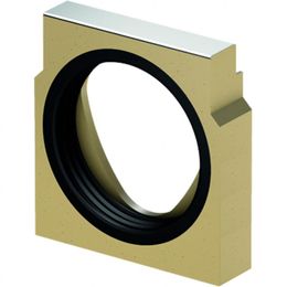 Aco Drain Multiline Seal in Stirnwand f&uuml;r Rinnenende mit horizontalem Rohranschluss, Stahl verzinkt, 20,DN/OD 150,V150