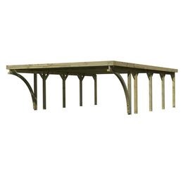 Karibu Doppelcarport Classic mit Rundbogen Unterstand, Stahl-Dachplatten, 2 Rundb&ouml;gen,598x860 cm
