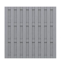 TraumGarten Sichtschutzzaun JUMBO WPC Grau Sichtschutz Lamellenzaun, 179x179 cm