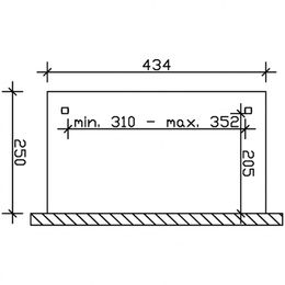Skan Holz Terrassen&uuml;berdachung Ravenna Terrassendach, 434x250 cm, Nussbaum