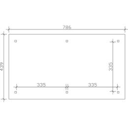 Skan Holz Pavillon Orleans Nussbaum Holzpavillon, 439x786 cm
