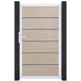GroJa Einzeltor BasicLine Premium PVC-Steckzaun Sheffield Oak , Silber EV1