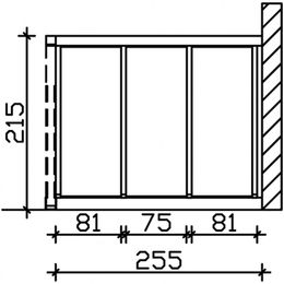 Skan Holz Seitenwand Polycarbonat Naturbelassen, 255x200 cm