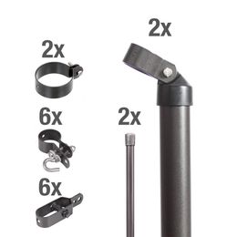Alberts Zauneck-Set f&uuml;r Maschendrahtz&auml;une anthrazit-metallic, 80 cm, Aufschrauben