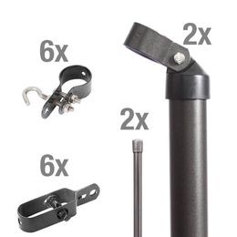 Alberts Zauneck-Set f&uuml;r Maschendrahtz&auml;une anthrazit-metallic, 125 cm, Einbetonieren