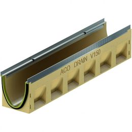 Aco Drain Multiline Seal in V150 Entw&auml;sserungsrinne ohne Sohlengef&auml;lle, Stahl verzinkt, 1000 mm,260 mm (Typ 10.0)