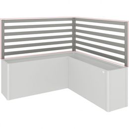 BioHort Rankgitter L-Form f&uuml;r Hochbeet und Pflanzbeet Belvedere quarzgrau-metallic, L 200/L 2x1