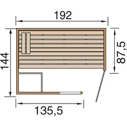 Weka Sauna Ecksauna LAUKKALA Fichte, 192x144 cm