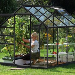 Vitavia Gew&auml;chshaus Venus Tomatenhaus Schwarz, 3 mm, 257x195x197 cm (LxBxH),ESG (Einscheibensicherheitsglas, kristallklar)