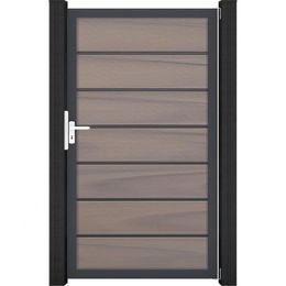 GroJa Einzeltor Solid Grande Premium Steckzaun Bi-Color co-extrudiert, 100 cm, Anthrazit DB 703