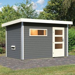 Karibu Saunahaus Skrollan 1 Terragrau, ohne Ofen