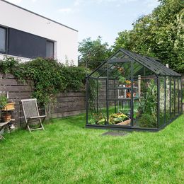 Vitavia Gew&auml;chshaus Venus Tomatenhaus Schwarz, 3 mm, 321x195x197 cm (LxBxH),ESG (Einscheibensicherheitsglas, kristallklar)