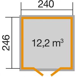 Weka Schwedenhaus naturbelassen, 240x246 cm
