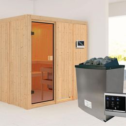 Karibu Woodfeeling Sauna Oulu, 9 kW ext. Steuerung Easy Finnisch