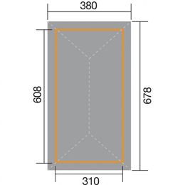 Weka Holzpavillon Gartenoase 651 B Unterstand, 608x310 cm