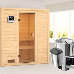 Karibu Woodfeeling Sauna Selena, Easy Finnisch 3,6 kW Ofen, ohne Dachkranz