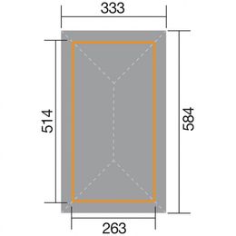 Weka Carport 651 Unterstand, 514x263 cm