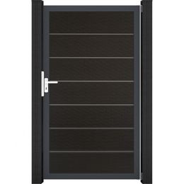 GroJa Einzeltor Solid Grande Premium Steckzaun Schwarz co-extrudiert, 100 cm, Anthrazit DB 703
