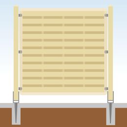 TraumGarten Sichtschutzzaun Basic Komplett-Set Holz Sichtschutz Lamellenzaun, ohne Endelement, 149 cm,3,Einbetonieren,keine