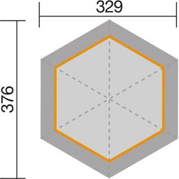 Weka Gartenlaube 656 Pavillon Holzpavillon, 329x376 cm