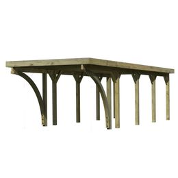 Karibu Einzelcarport Classic mit Rundbogen Unterstand, Stahl-Dachplatten, 2 Rundb&ouml;gen,318x860 cm