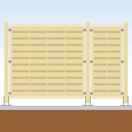 TraumGarten Sichtschutzzaun Basic Komplett-Set Holz Sichtschutz Lamellenzaun, ohne Endelement, 1,149 cm,3,Aufschrauben