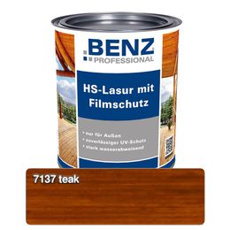 BENZ PROFESSIONAL HS-Lasur mit Filmschutz Holzschutzmittel, 0,75 l, Teak