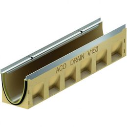 Aco Drain Multiline Seal in V150 Entw&auml;sserungsrinne ohne Sohlengef&auml;lle, Edelstahl, 1000 mm,235 mm (Typ 5.0)