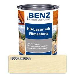 BENZ PROFESSIONAL HS-Lasur mit Filmschutz Holzschutzmittel, 0,75 l, Transparent