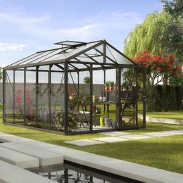 Vitavia Gew&auml;chshaus Zeus Tomatenhaus Schwarz Kombiverglasung, 391x258x250 cm (LxBxH)